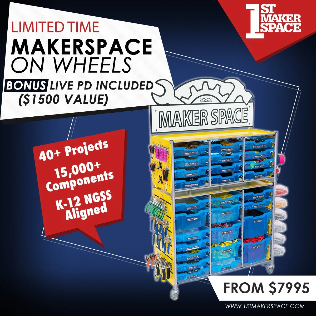 Makerspace on Wheels - TeacherGeek Cart Including Free Professional ...