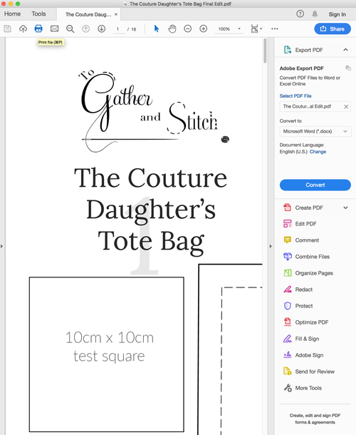 How To Print And Tile A PDF Sewing Pattern — To Gather And Stitch