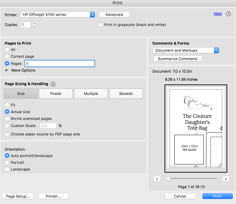 Printing your PDF sewing pattern — To Gather And Stitch