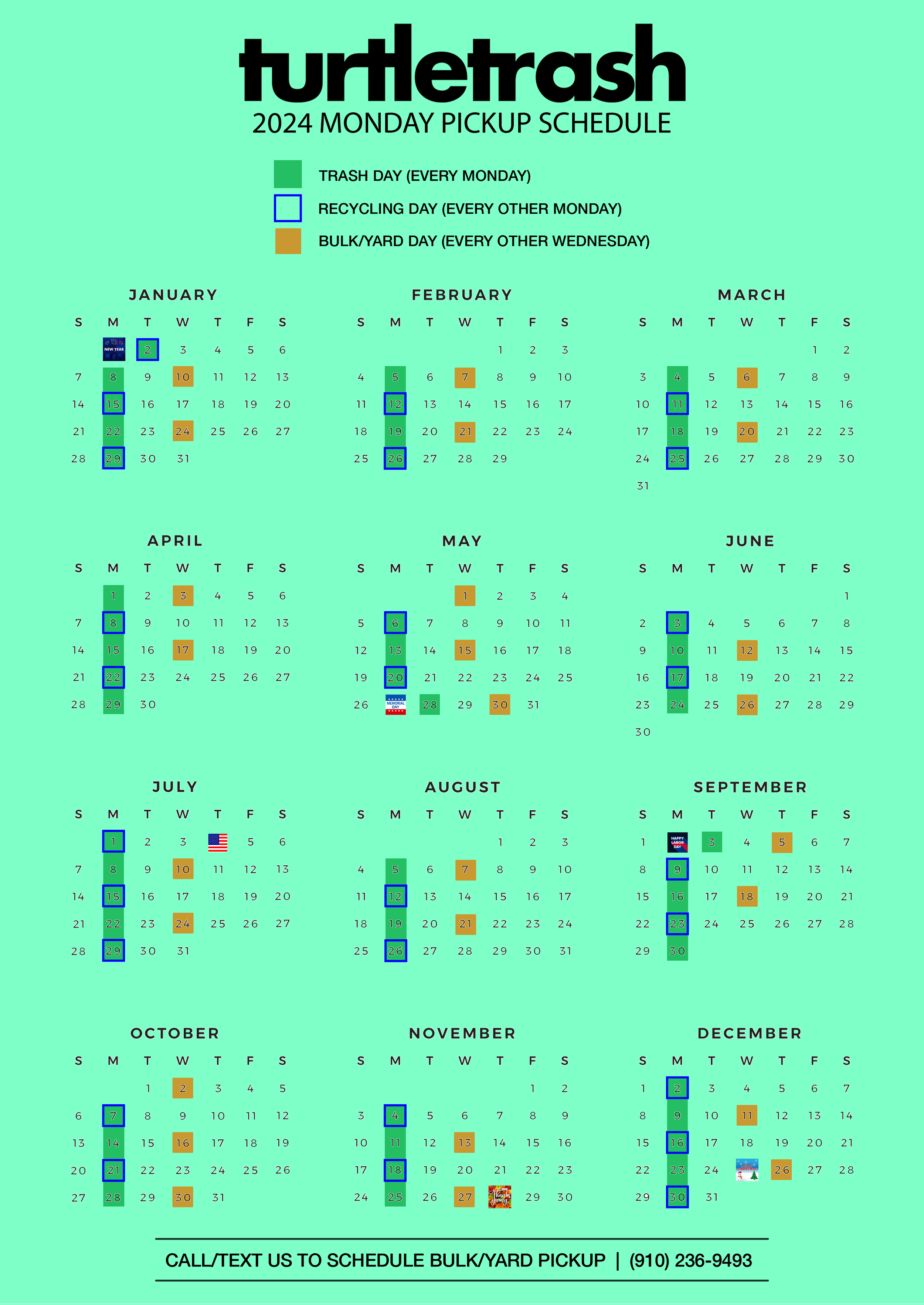 CALENDAR — SMART WASTE AND RECYCLING THAT HELPS SAVE SEA TURTLES ...