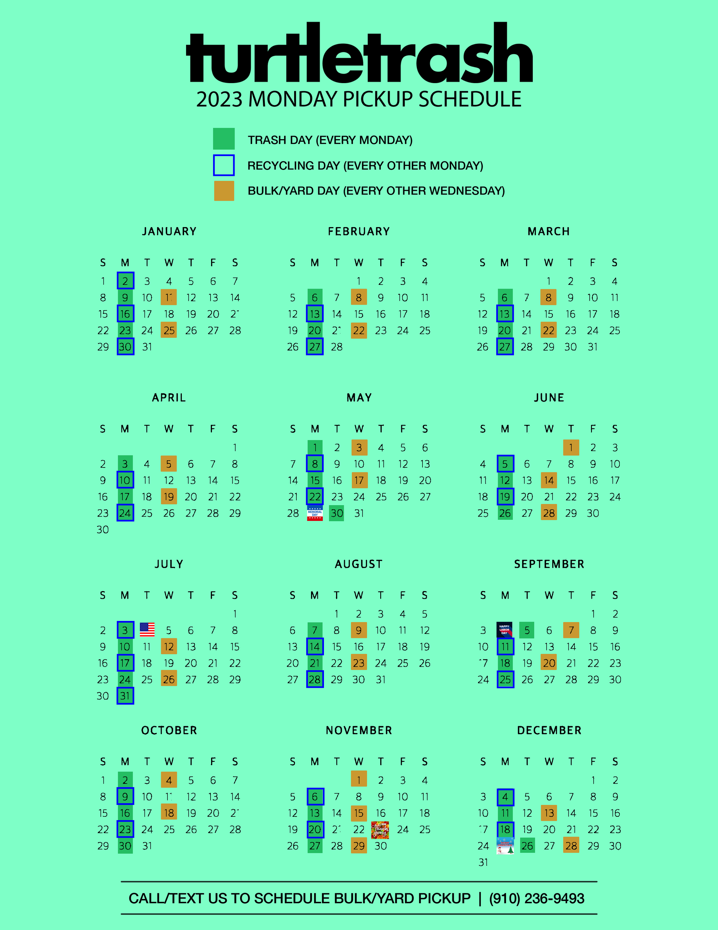 CALENDAR — SMART WASTE AND RECYCLING THAT HELPS SAVE SEA TURTLES ...