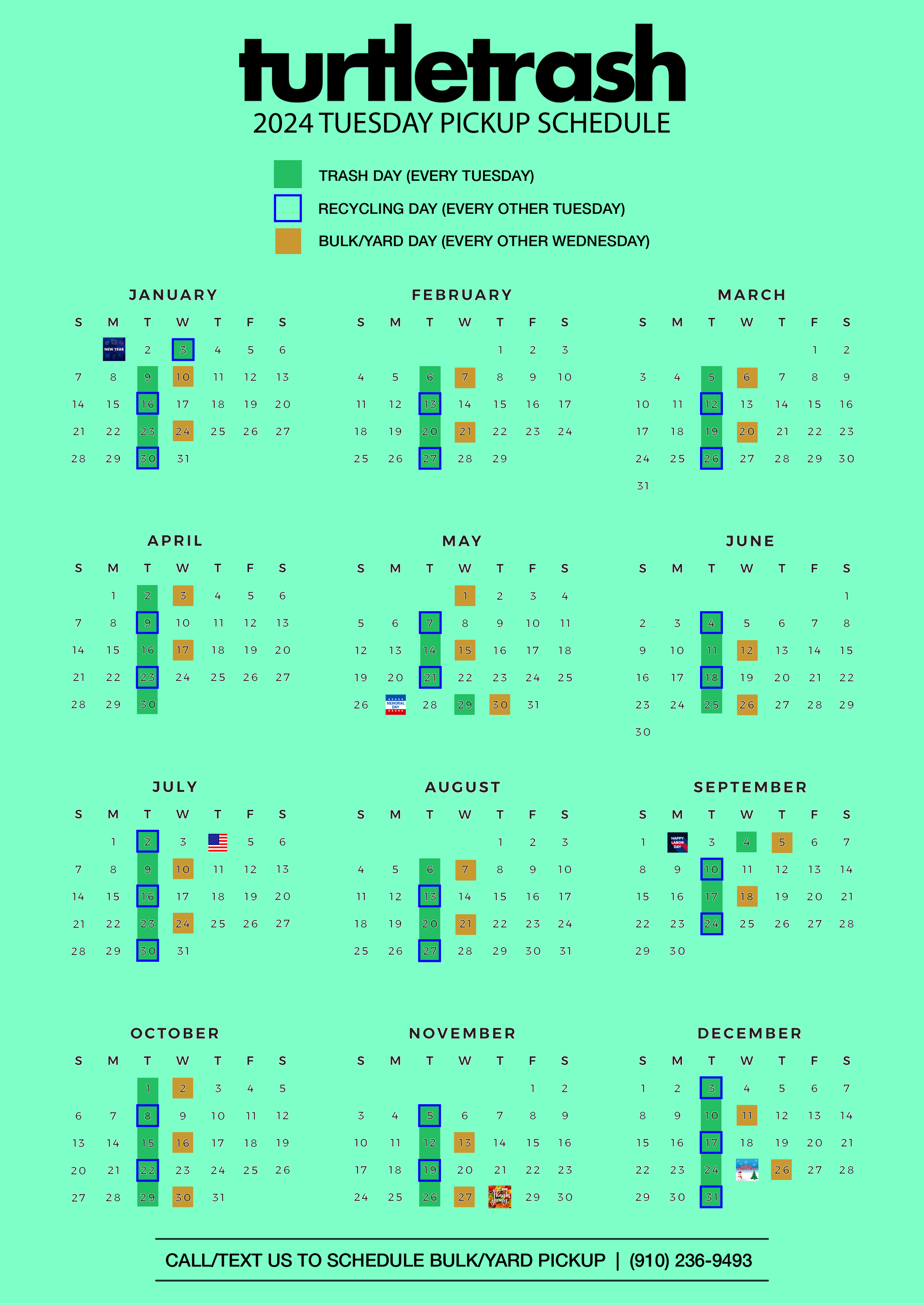 CALENDAR — SMART WASTE AND RECYCLING THAT HELPS SAVE SEA TURTLES ...