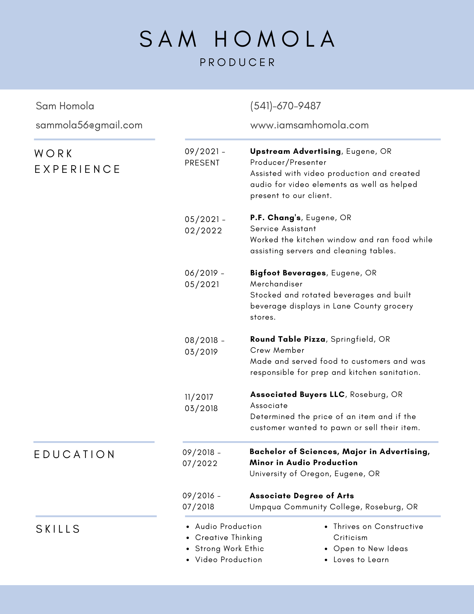 Contact — Sam Homola