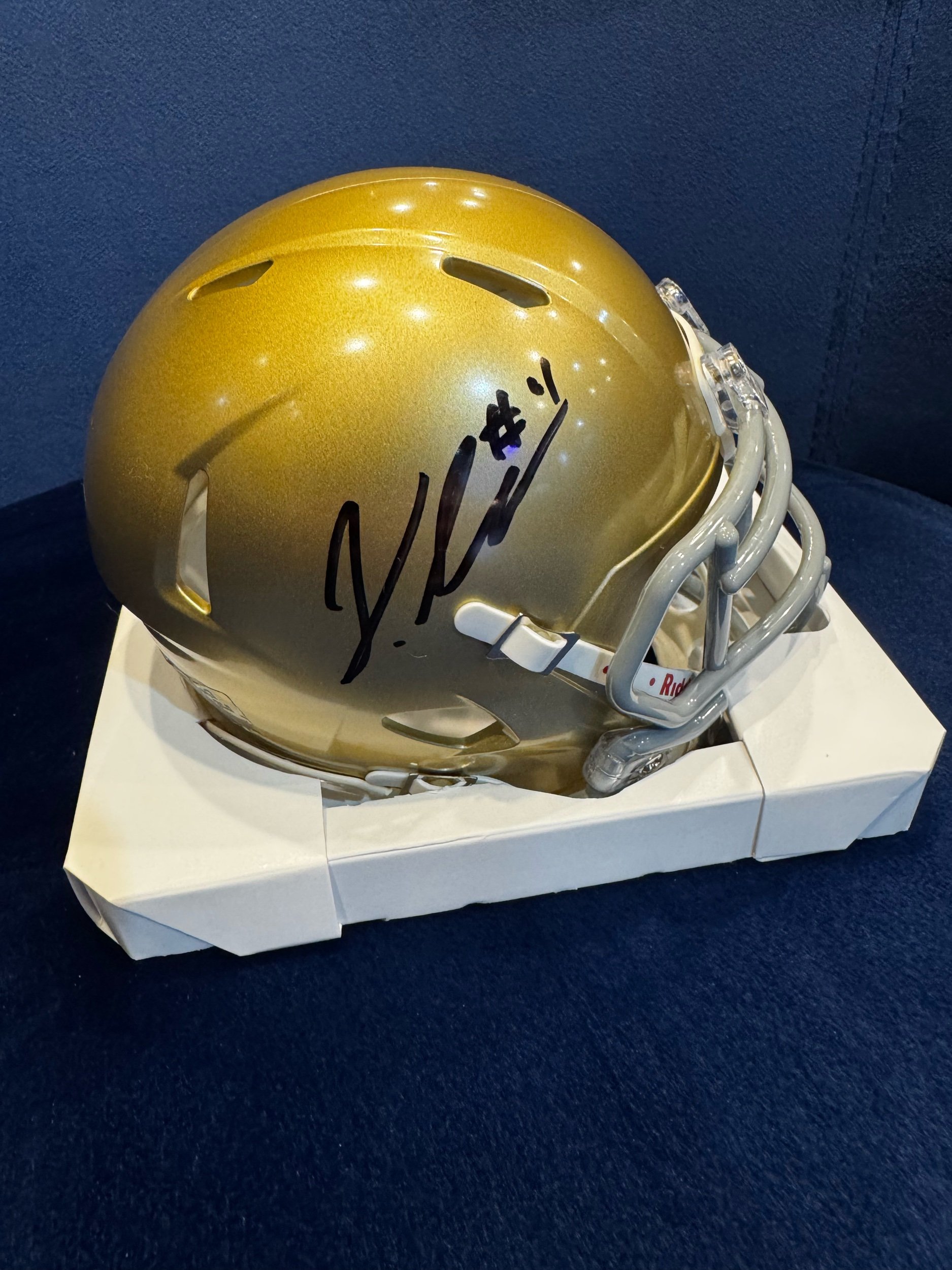 Notre Dame football signed mini helmet Jeremiyah Love — Augie's Locker Room