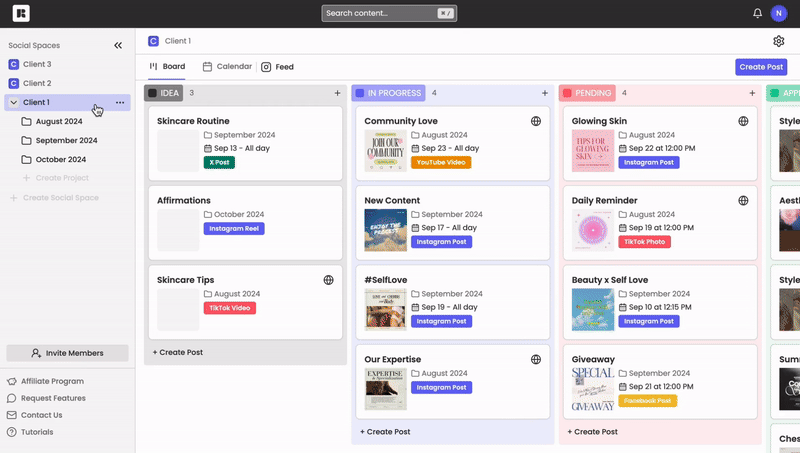 Organize Social Media Projects — Rella