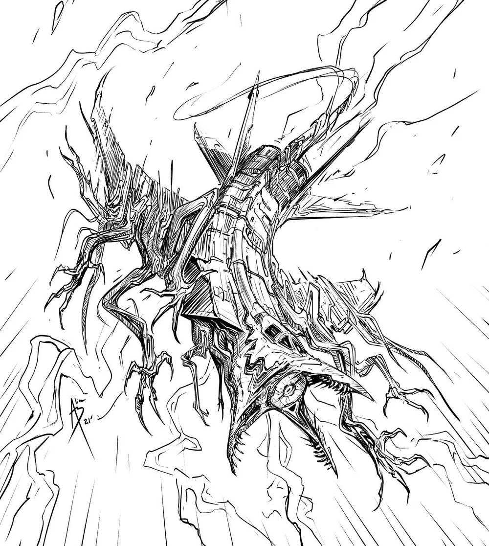 Traditional Inks — Mechanized Monsters
