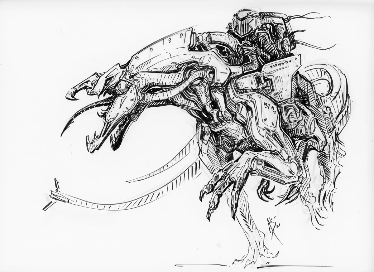 Traditional Inks — Mechanized Monsters