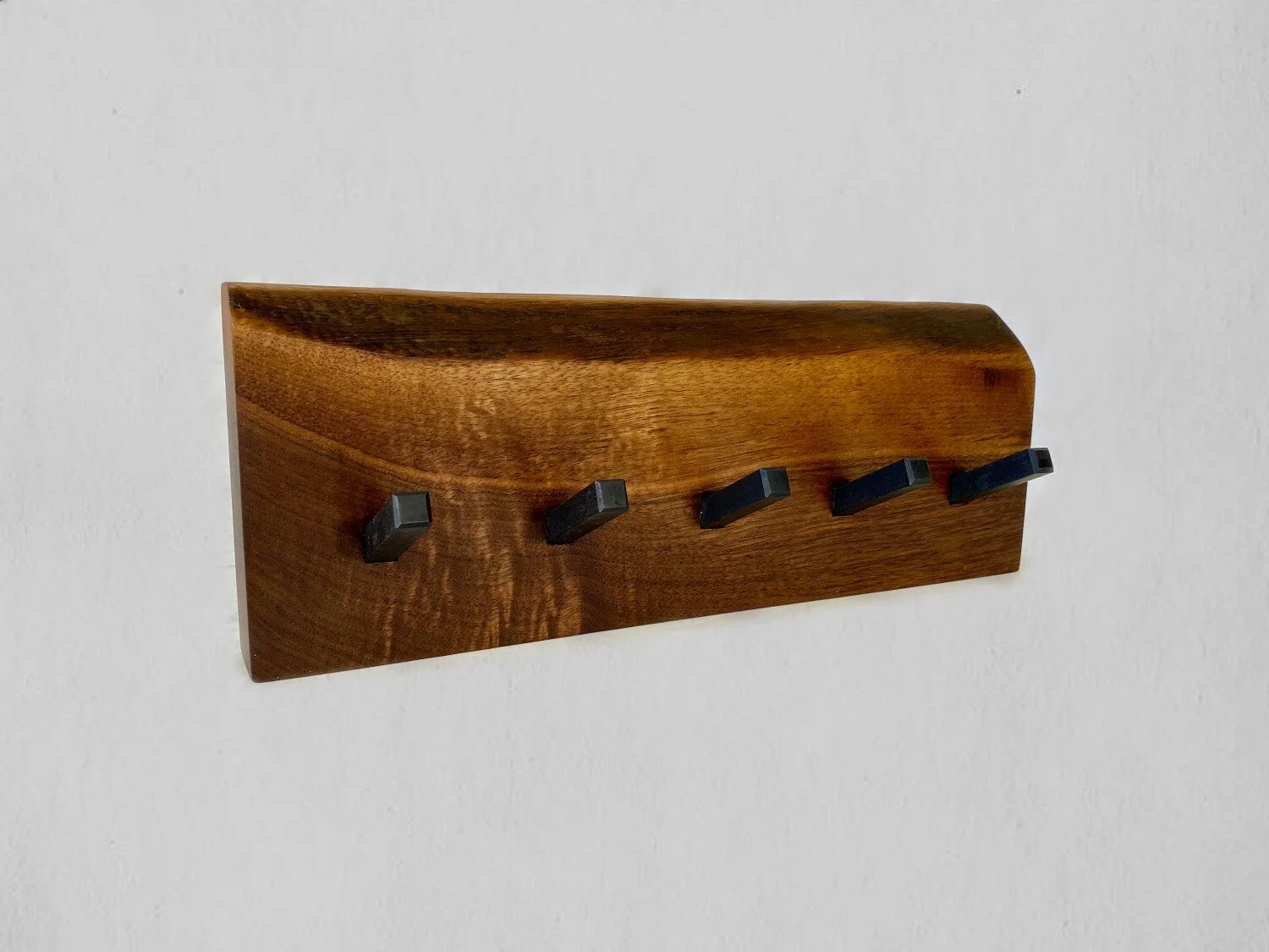 Live Edge Walnut Coat Rack - 5 Hook — Dust & Spark | Custom Furniture ...