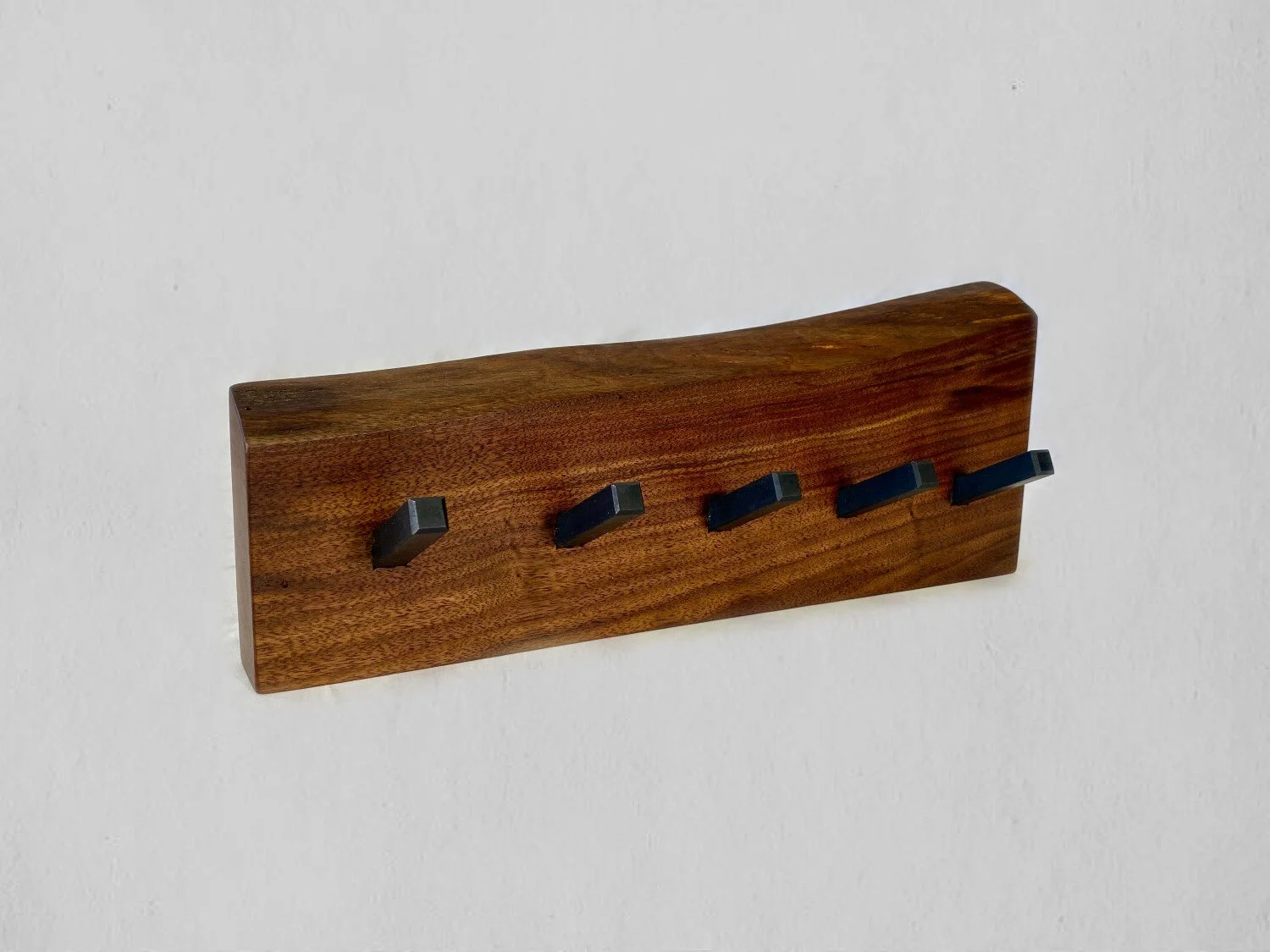 Live Edge Walnut Coat Rack - 5 Hook — Dust & Spark | Custom Furniture ...
