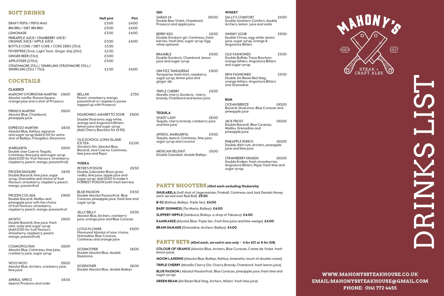 Drink — Welcome to Mahony's