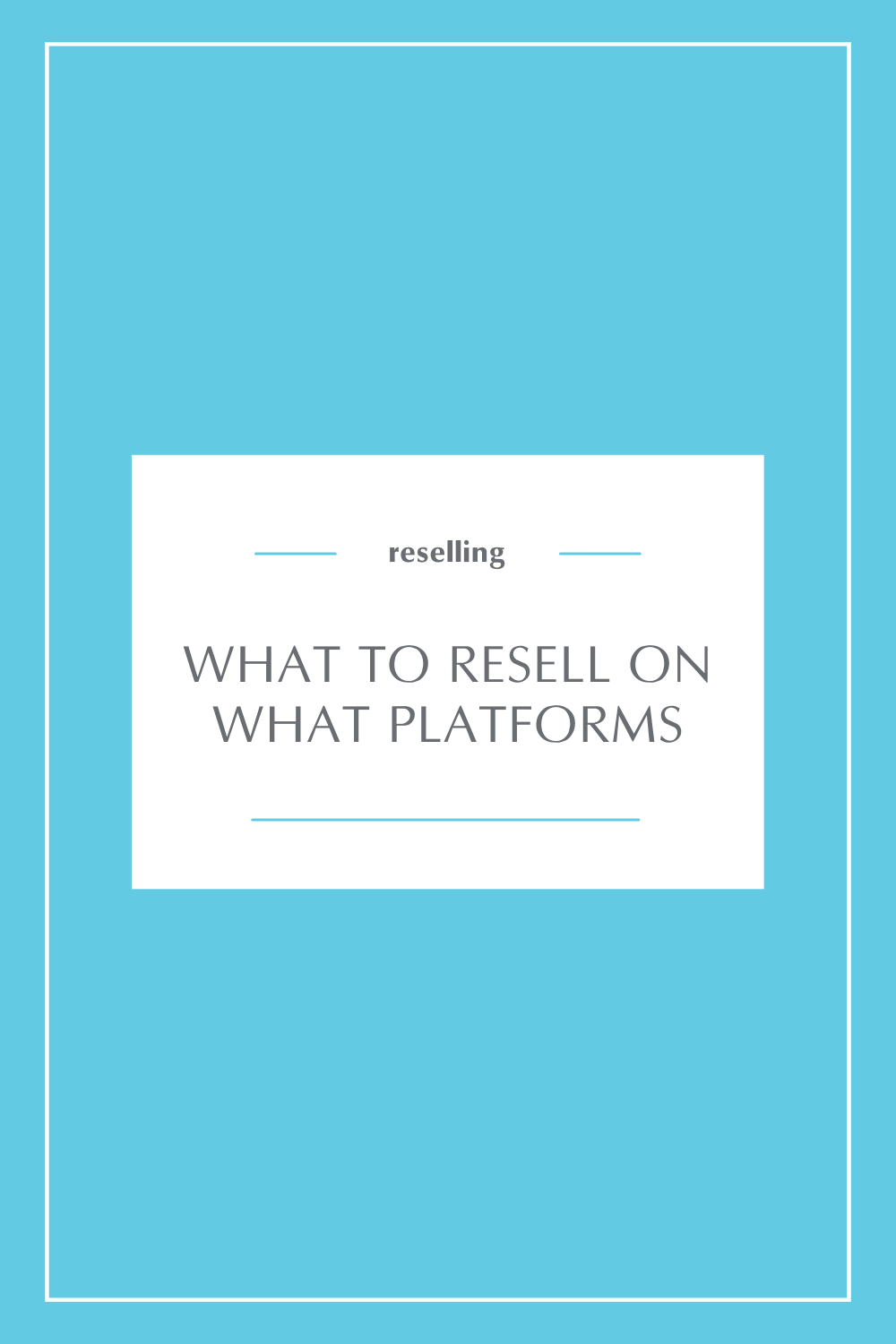 What to Resell on What Platforms — Home