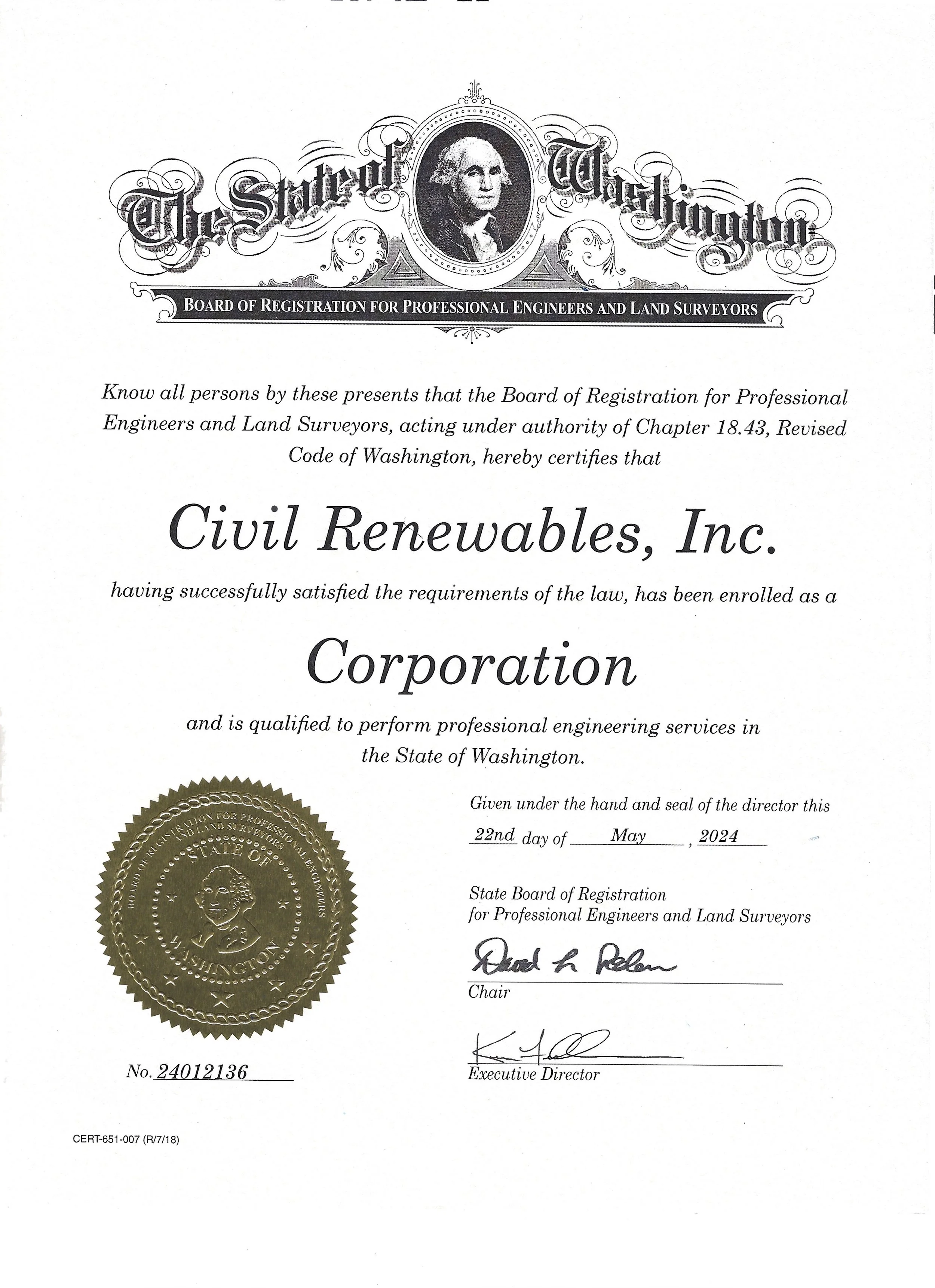 Licensing — Civil Renewables, Inc.