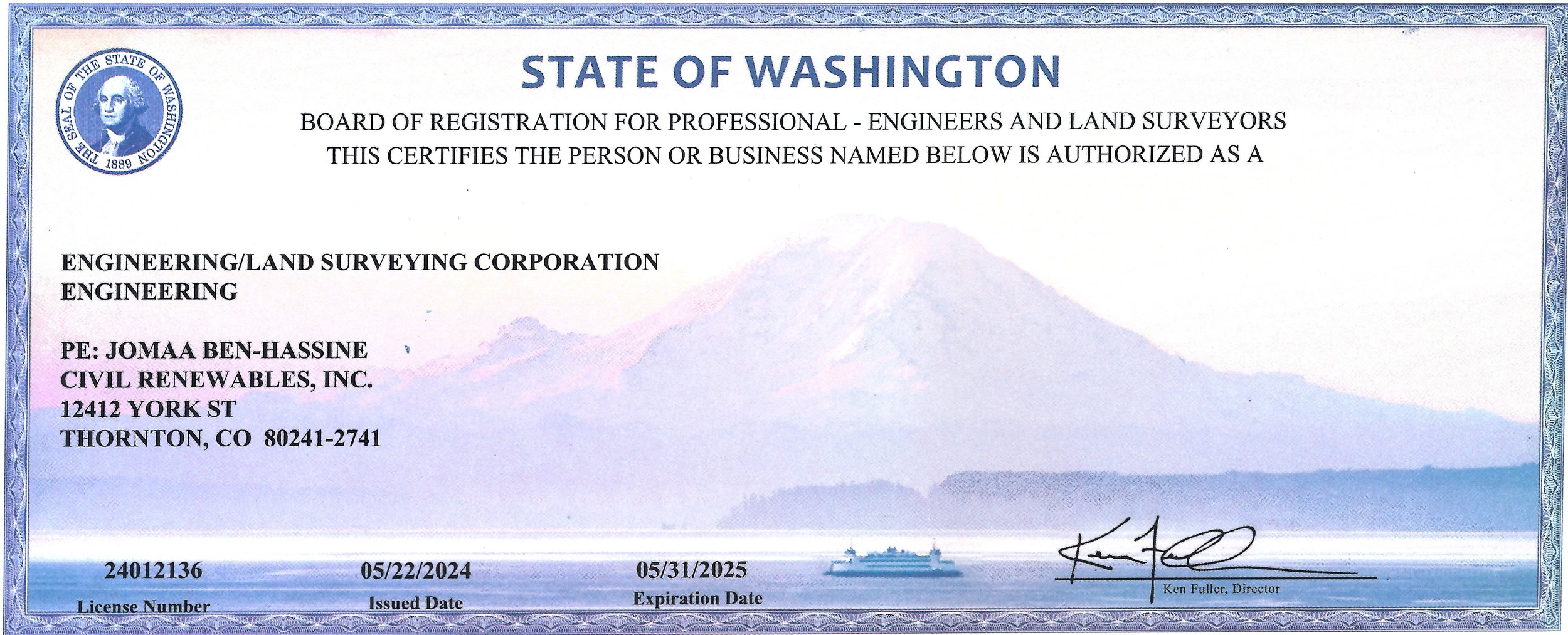 Licensing — Civil Renewables, Inc.