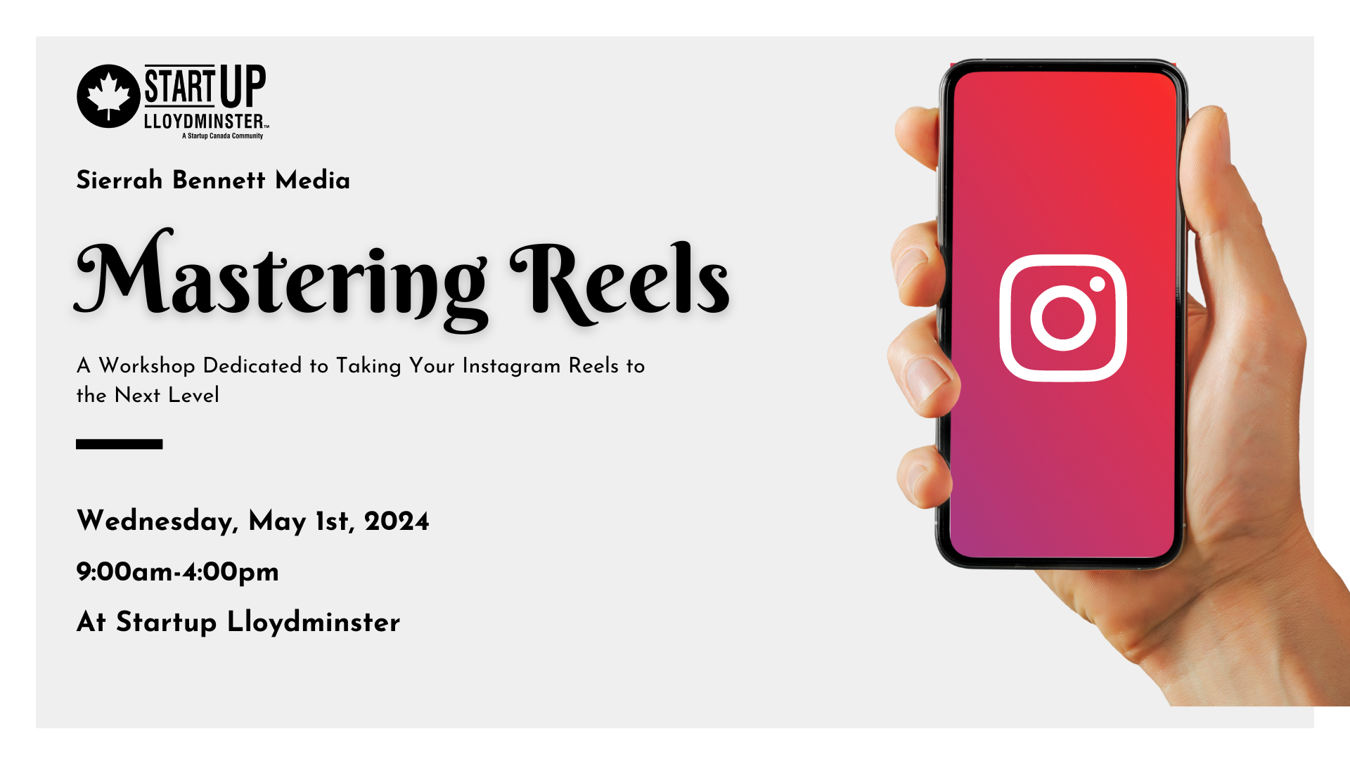 Mastering Reels Workshop — Startup Lloydminster