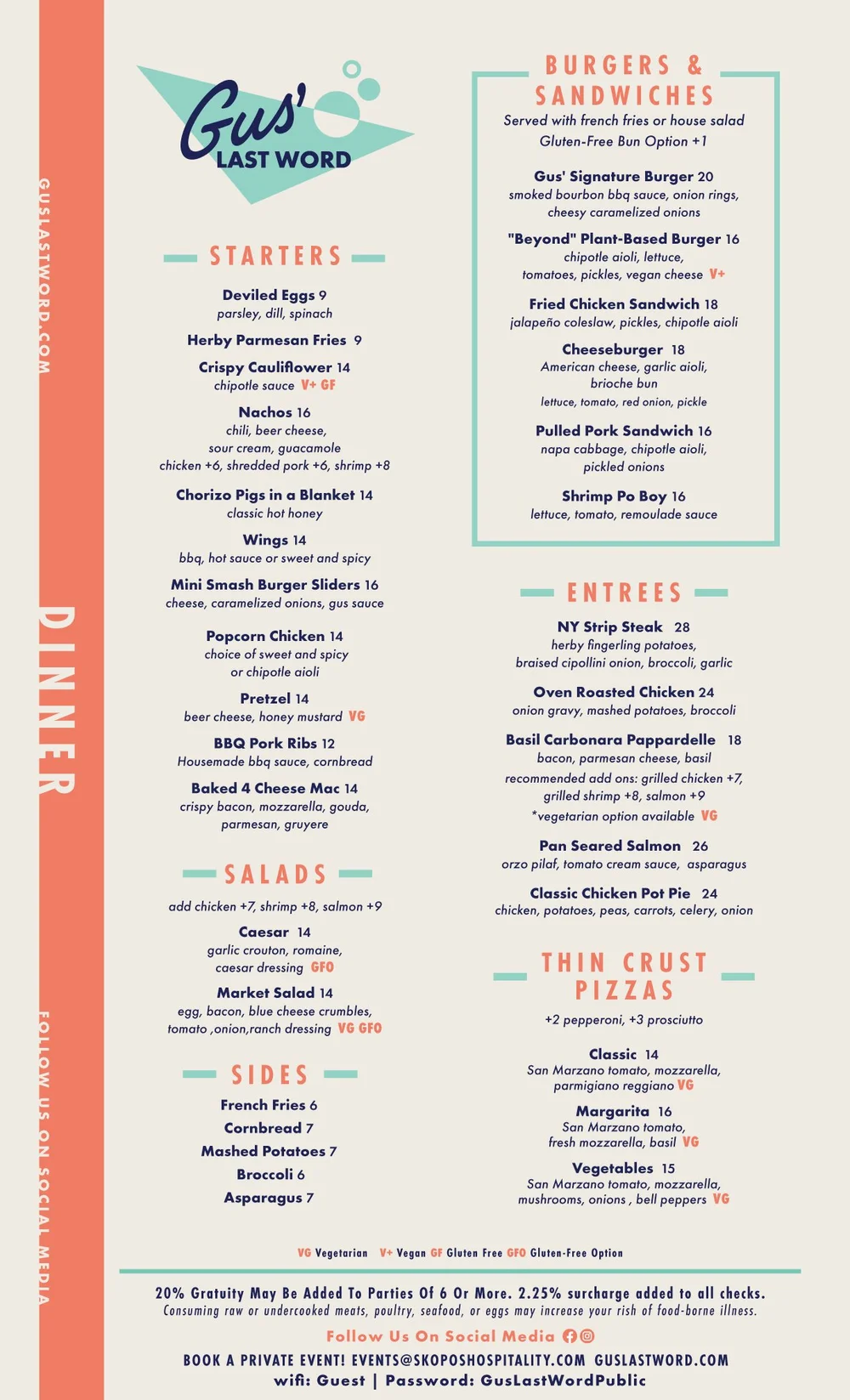 Dinner — Gus' Last Word