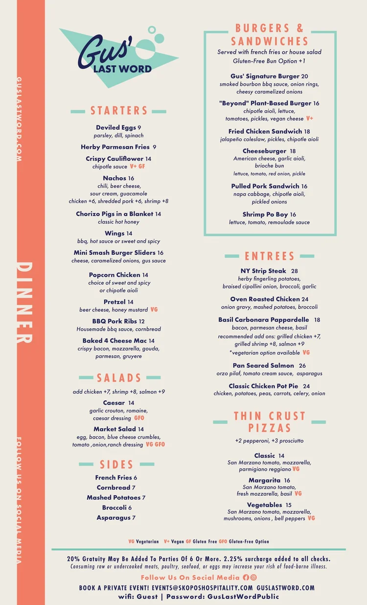 Dinner — Gus' Last Word