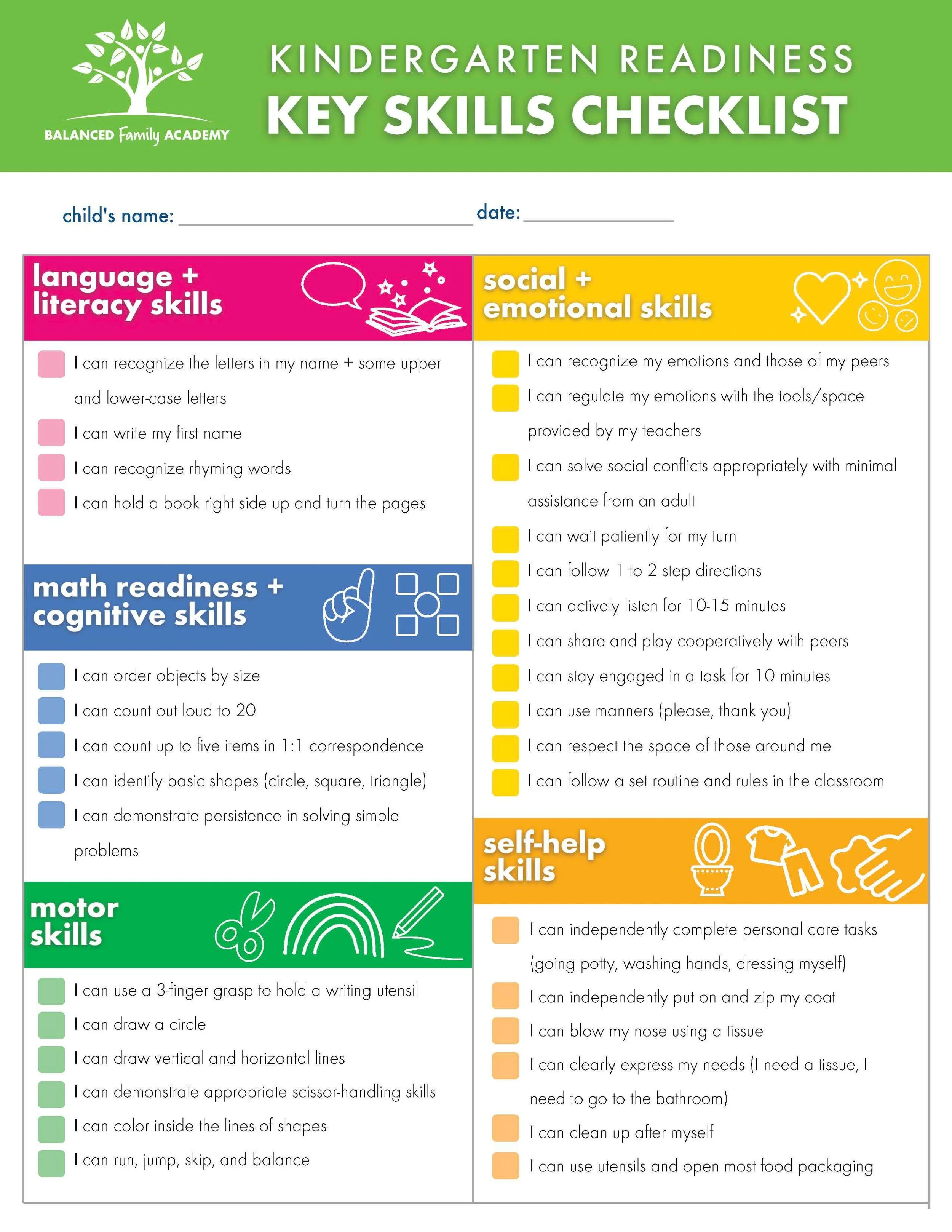 Getting Ready for Kindergarten — Balanced Family Academy