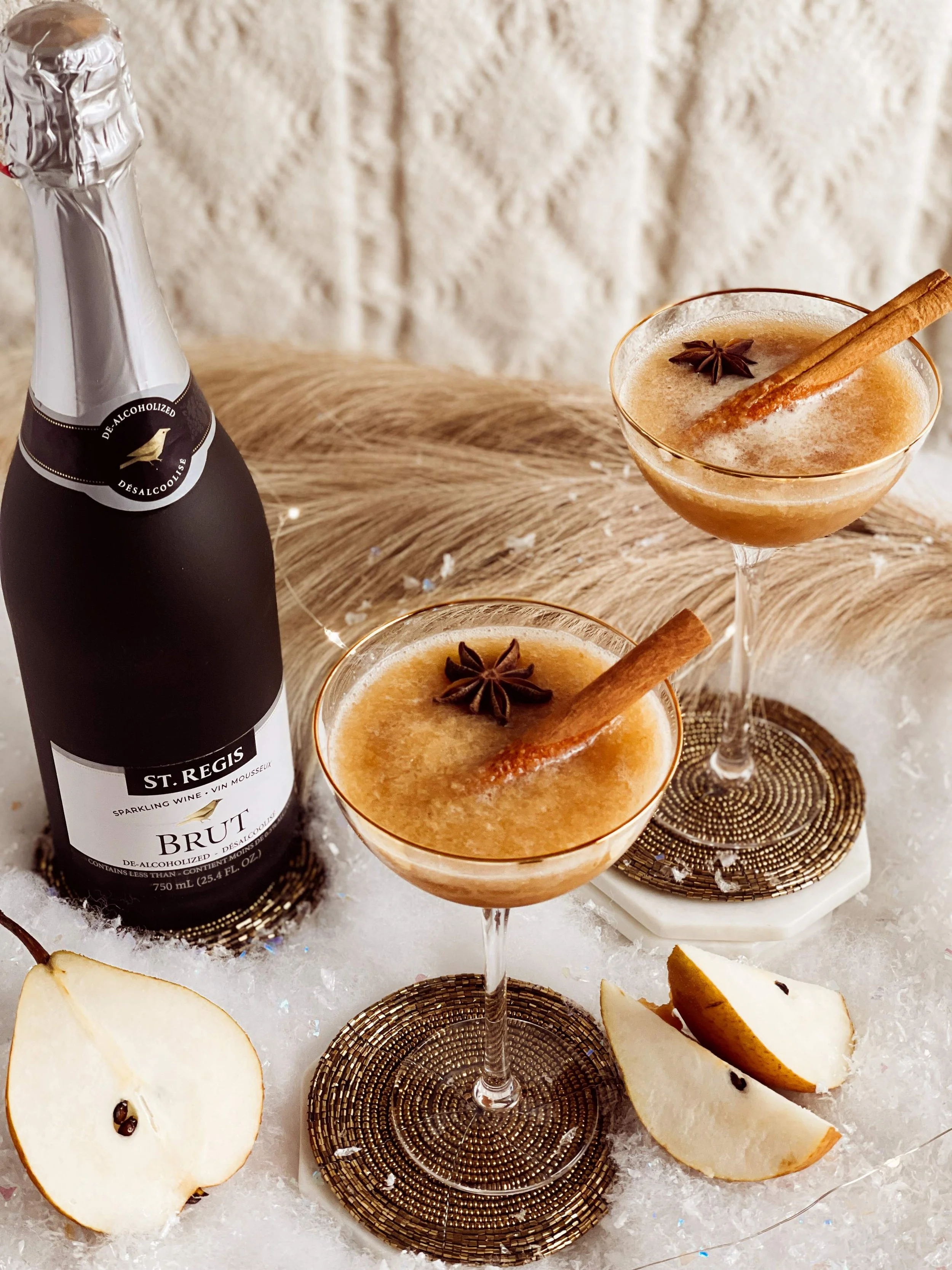 Roasted Vanilla Pear Bellini Mocktail | Some Good Clean Fun by Sarah Kate