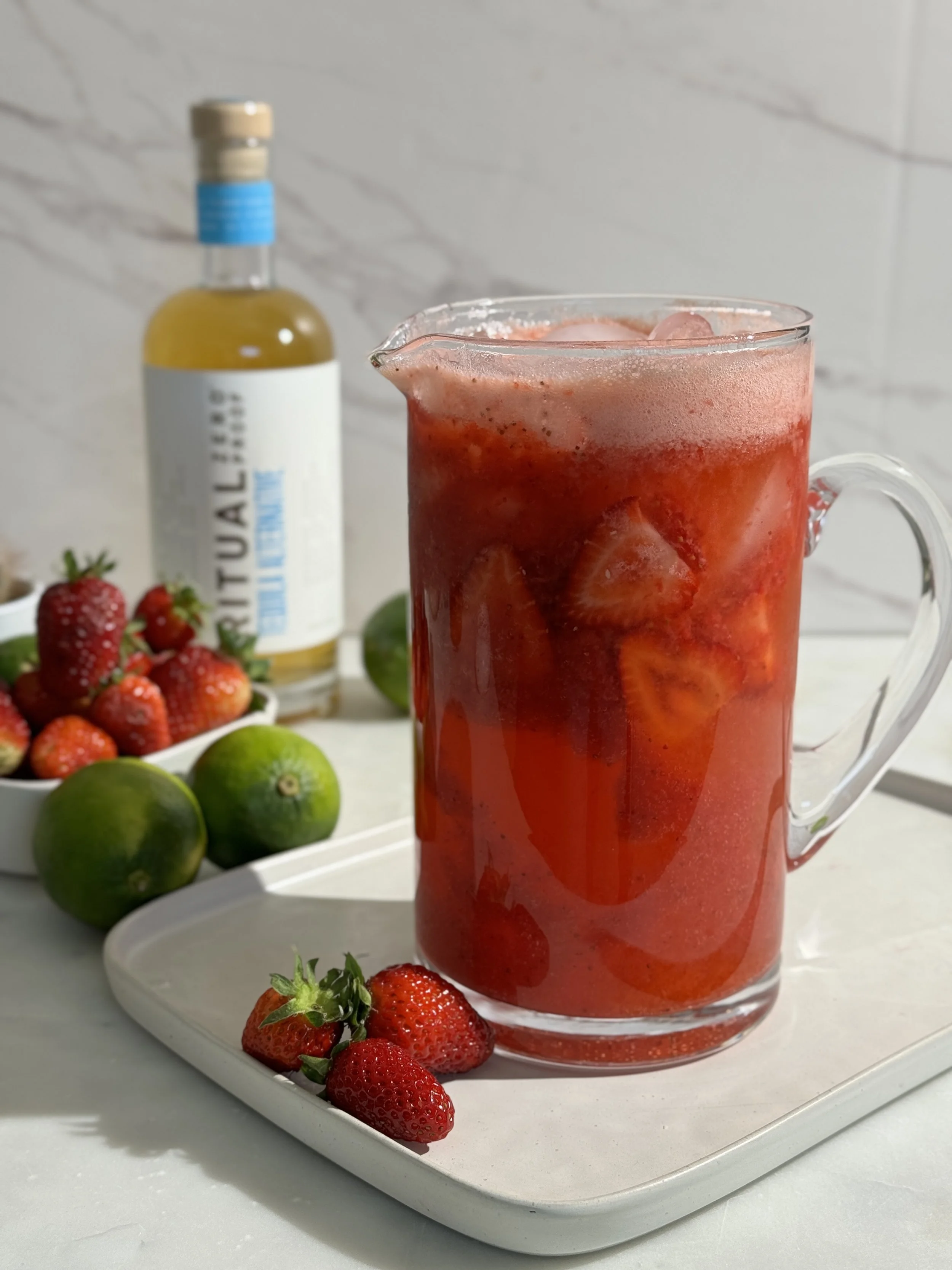 Pitcher Drinks: Strawberry Margarita Mocktails | Some Good Clean Fun by ...