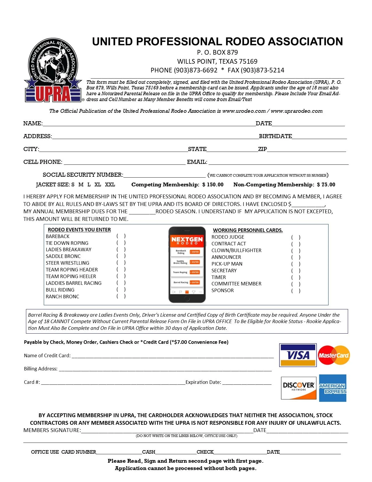 Membership Application — UPRA