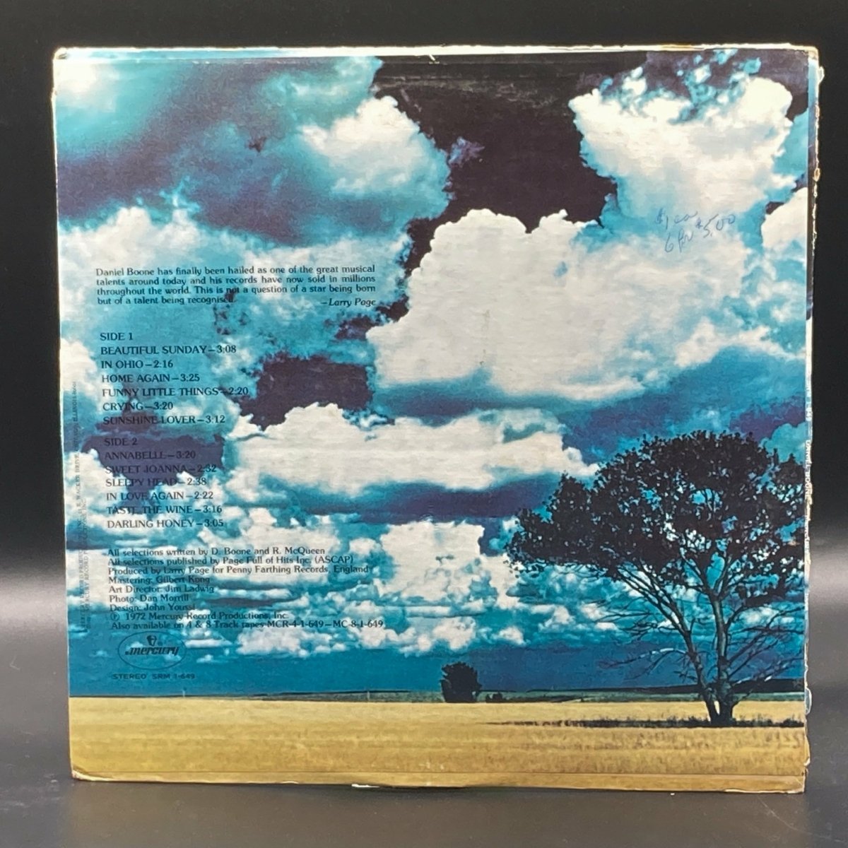 Daniel Boone - Beautiful Sunday 12" vinyl record — Ominous Synths Records