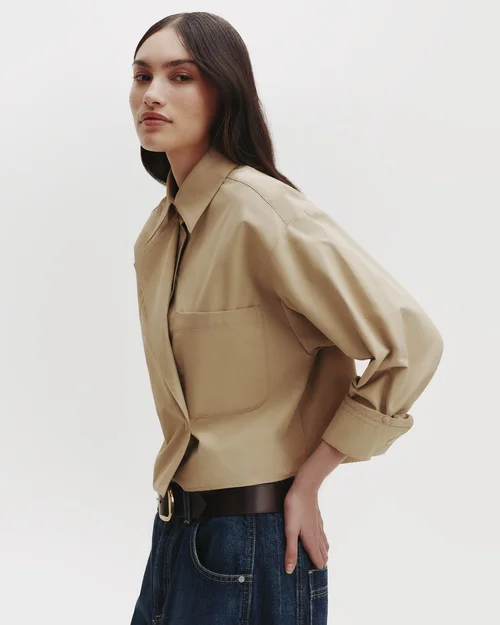 Deborah Kent's Boutique in South Tampa — Long Sleeve Tulle Top in Nude by Vannina Vesperini