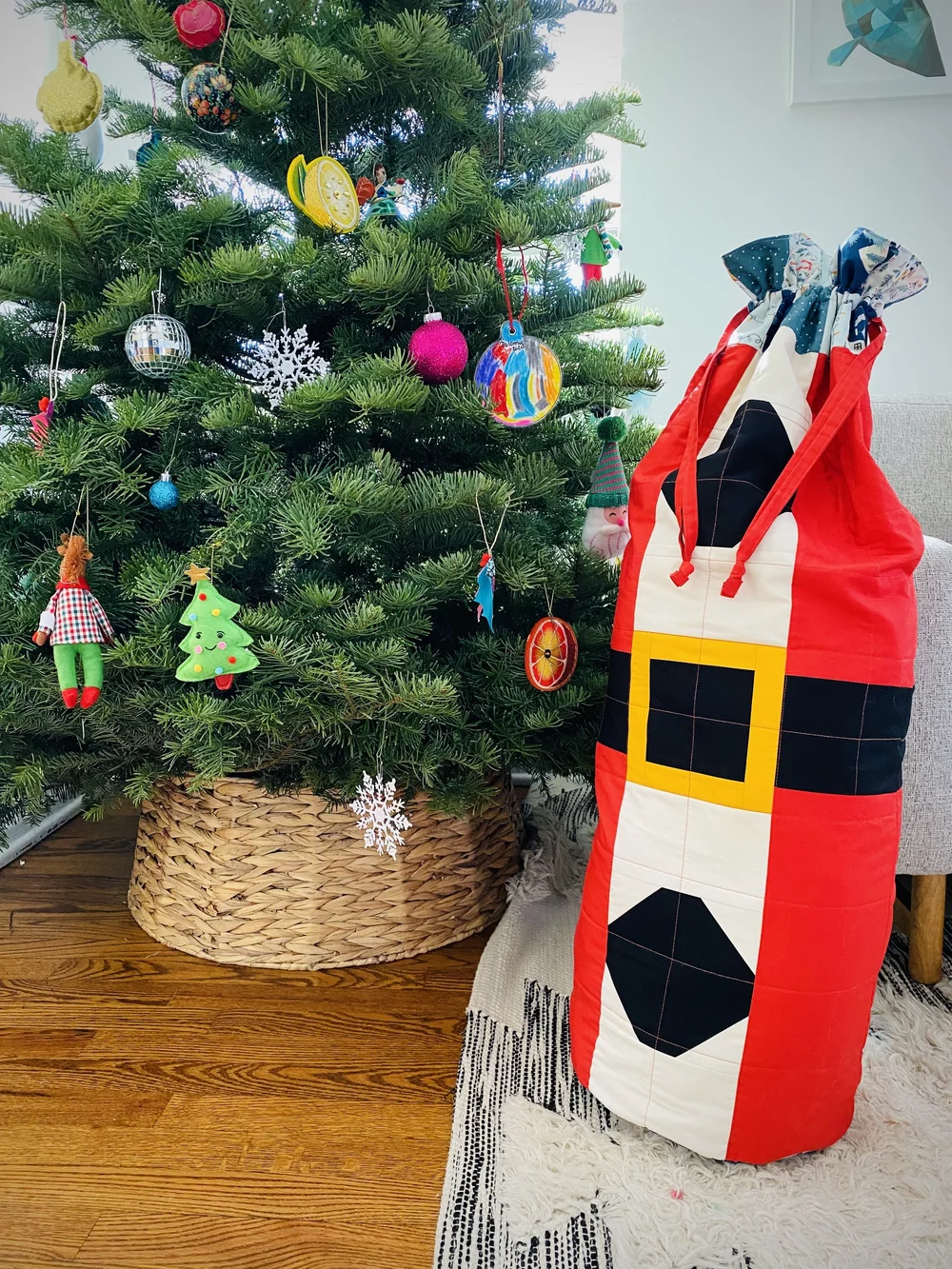 DIY Santa Sack Drawstring Bag — Mija Handmade