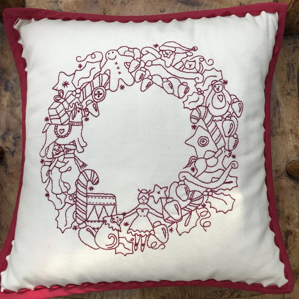 Redwork Christmas Dome Decorations (Candy Cane) — Dandelion Designs by ...