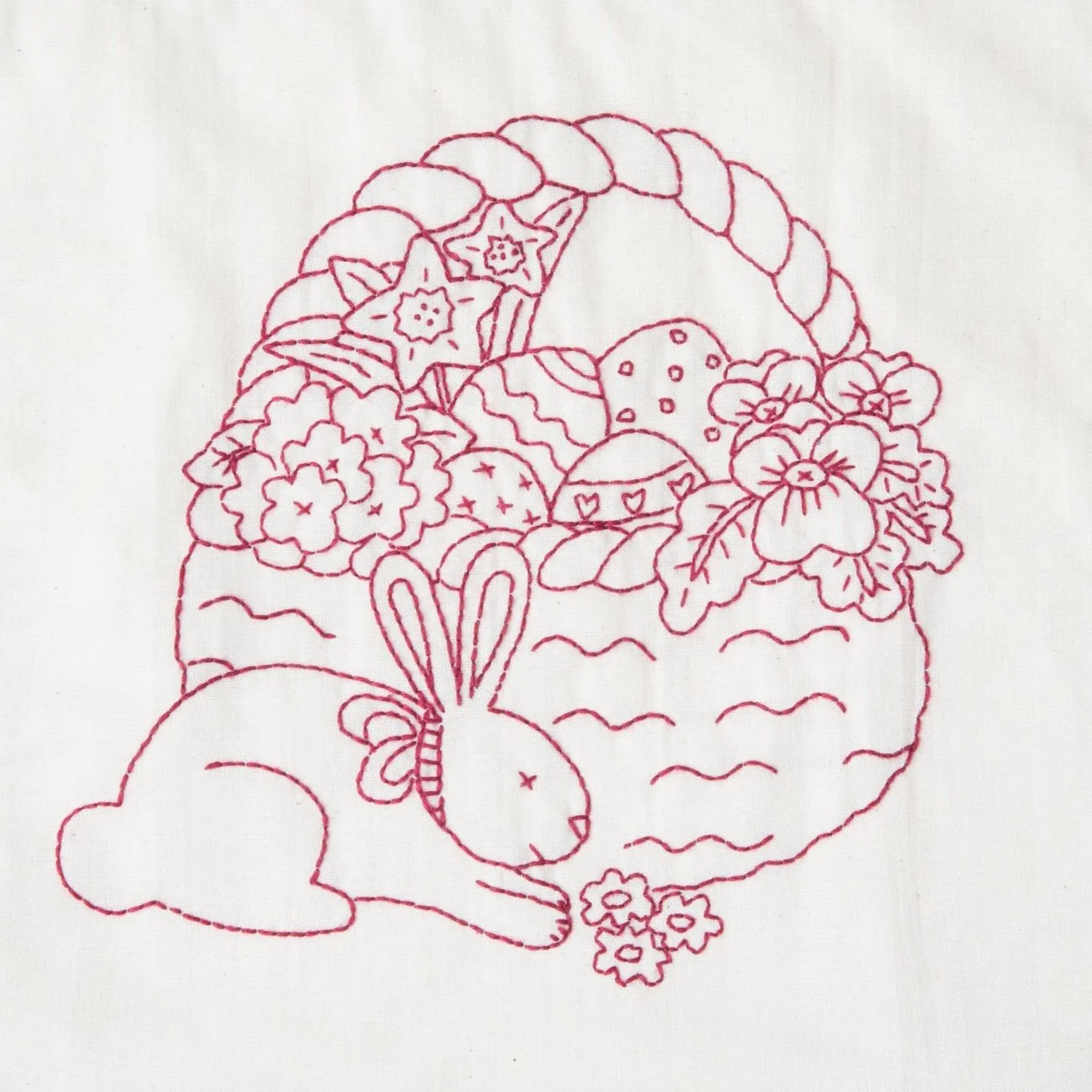 Snowy Night's Redwork Cushion Pattern — Dandelion Designs by Mandy Shaw