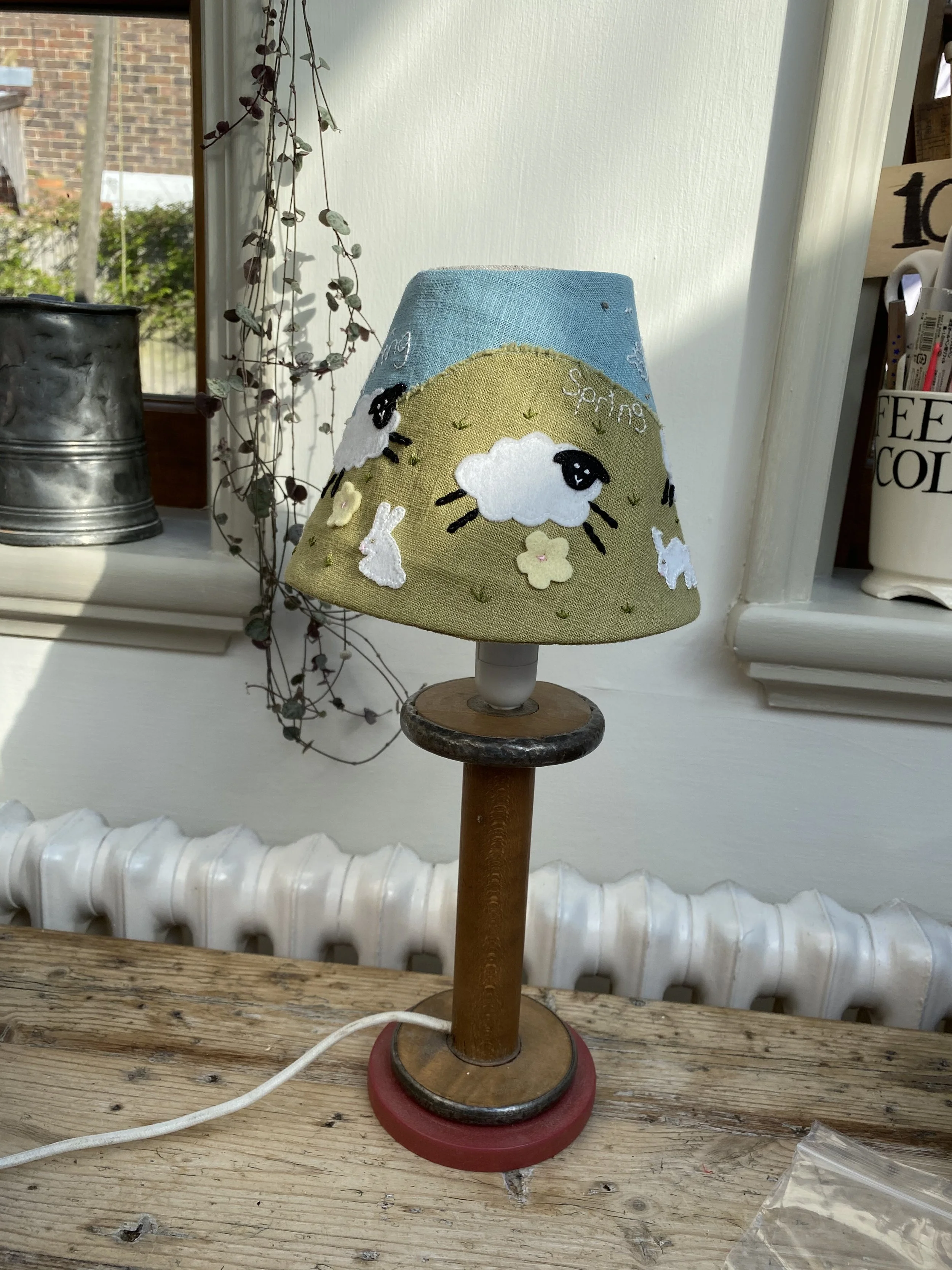 Springy Lambs Lampshade Cover Kit — Dandelion Designs by Mandy Shaw