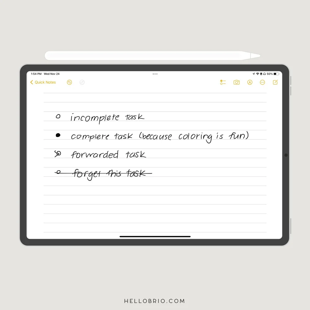 Create a digital bullet journal in Apple Notes — Hello Brio
