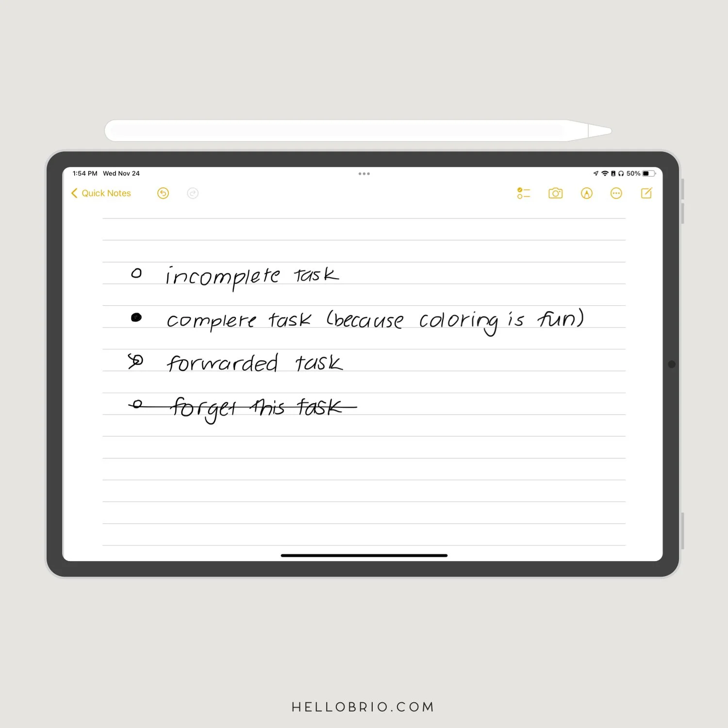Create a digital bullet journal in Apple Notes — Hello Brio