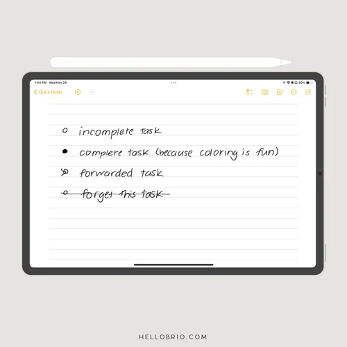 Create a digital bullet journal in Apple Notes — Hello Brio