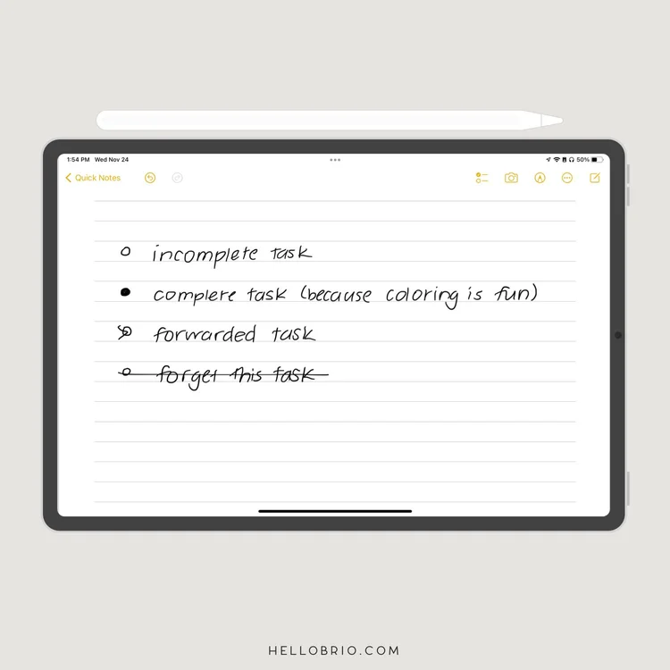 Create a digital bullet journal in Apple Notes — Hello Brio