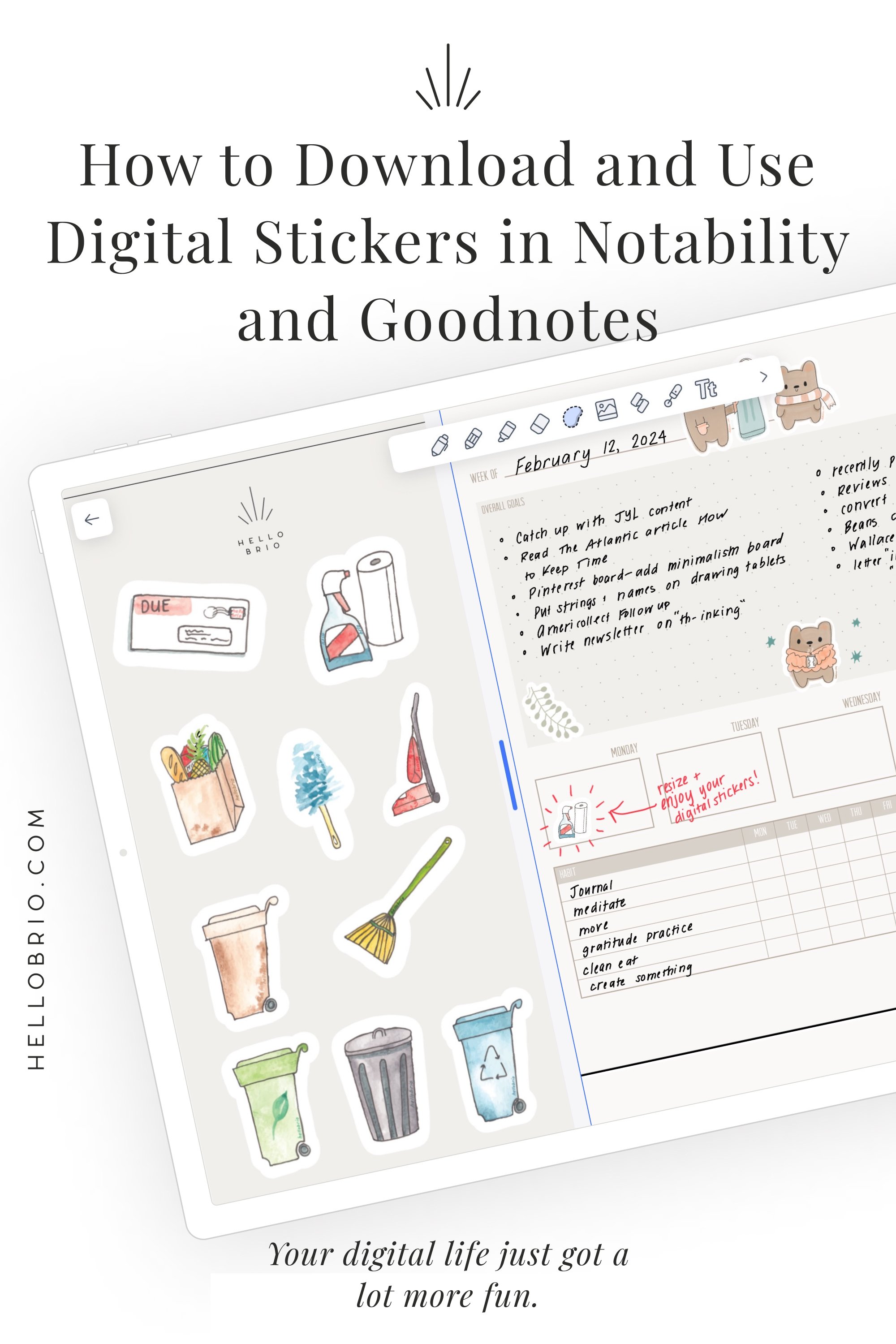 How to Download Digital Stickers to Notability for Digital Planning and ...