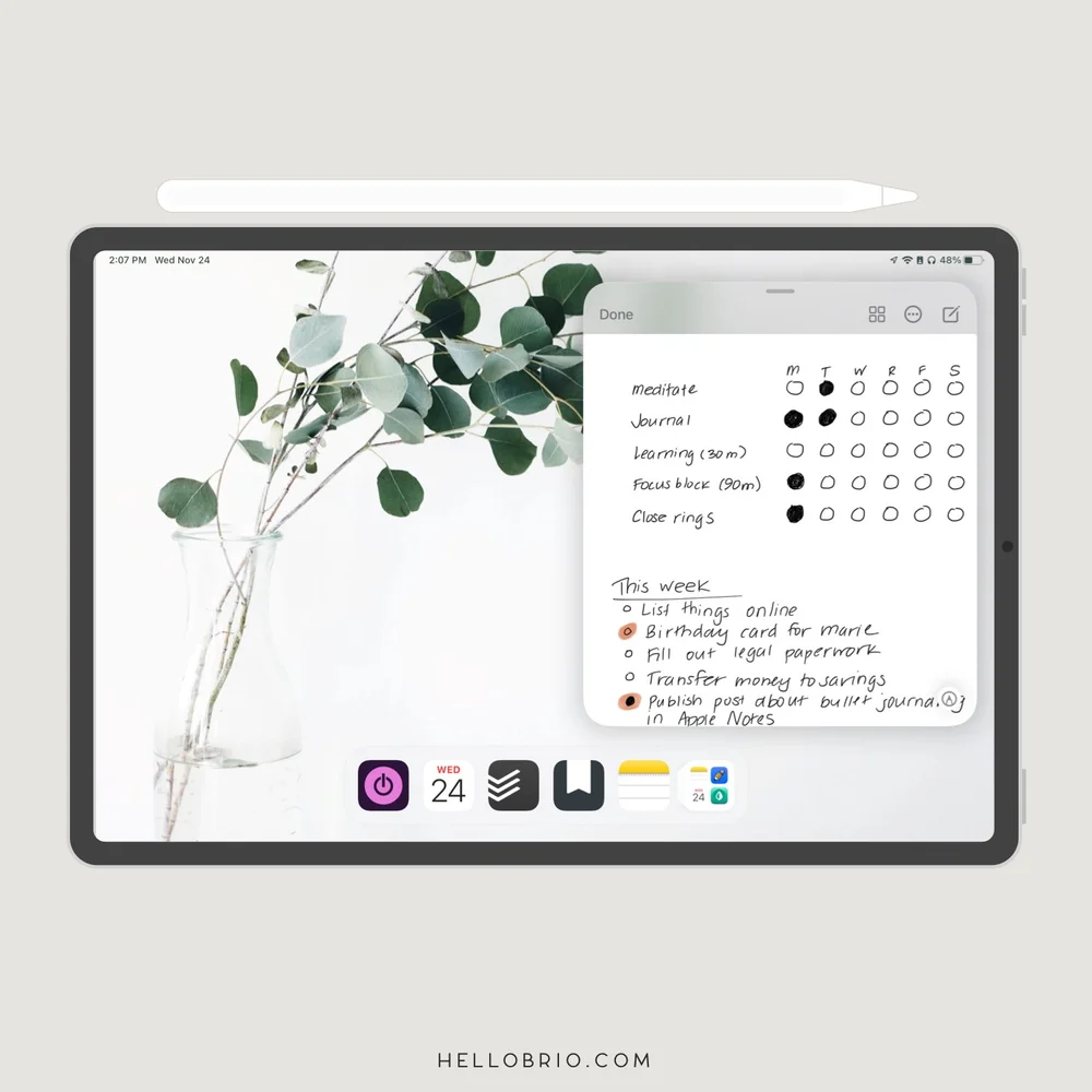 Create a digital bullet journal in Apple Notes — Hello Brio