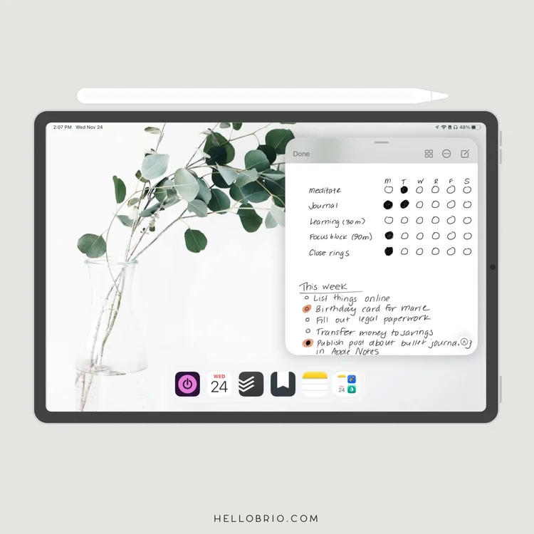 Create a digital bullet journal in Apple Notes — Hello Brio