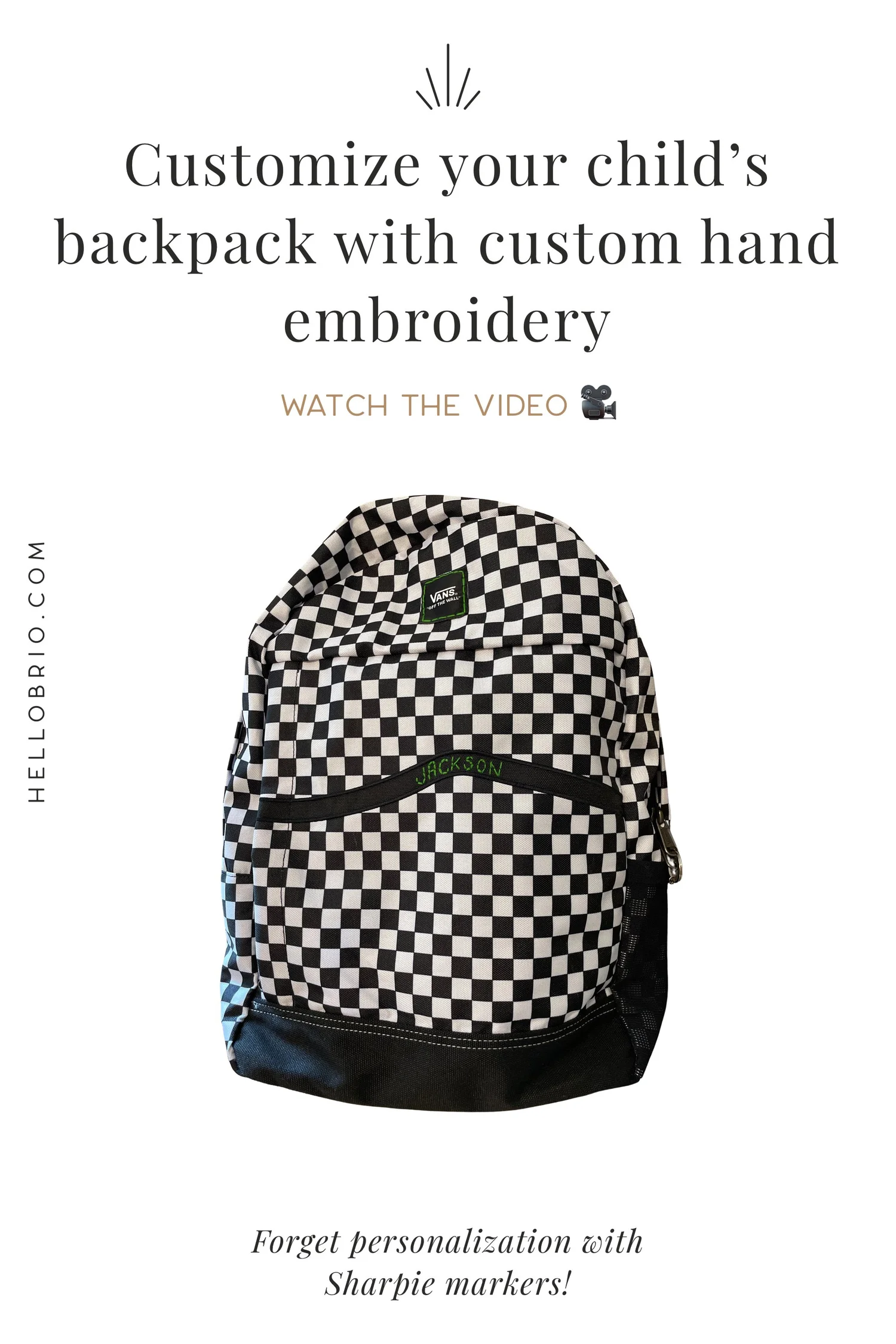 How to label your kid’s backpack with embroidery — Hello Brio
