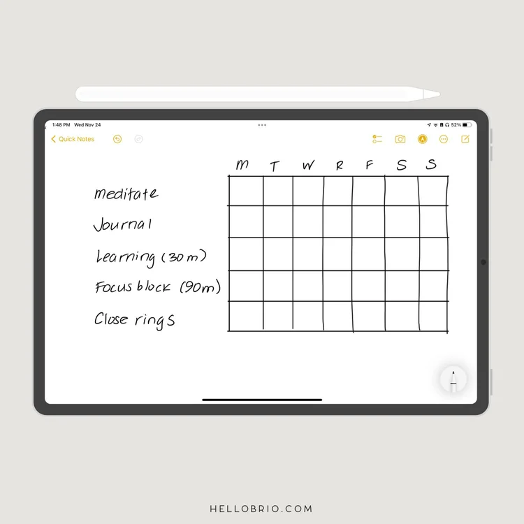 Create a digital bullet journal in Apple Notes — Hello Brio