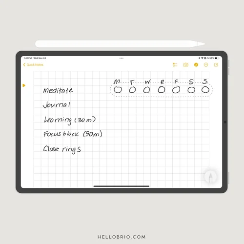 Create a digital bullet journal in Apple Notes — Hello Brio