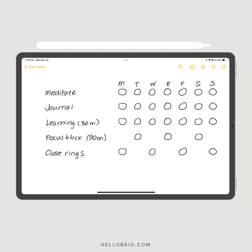 Create a digital bullet journal in Apple Notes — Hello Brio