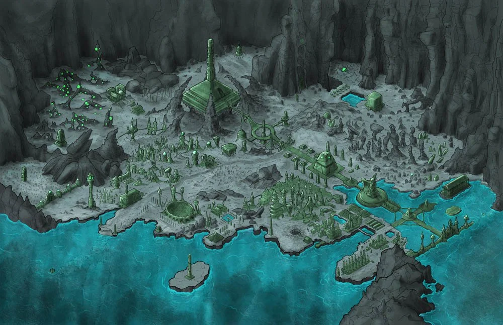 Nightmare Corpse-City of R'Lyeh RPG Map by Limithron | Limithron