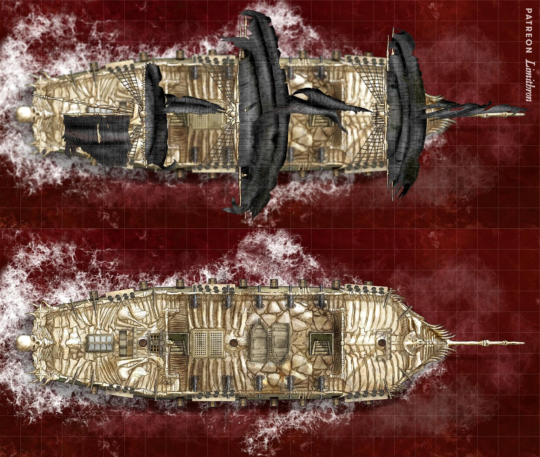 Bone Pirate Ship Map & Assets | Limithron