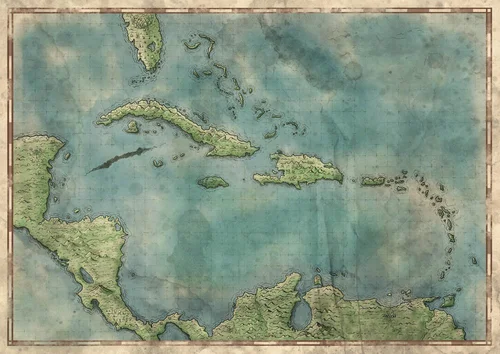 Dark Caribbean World Map & Cartography Kit by Limithron | Limithron
