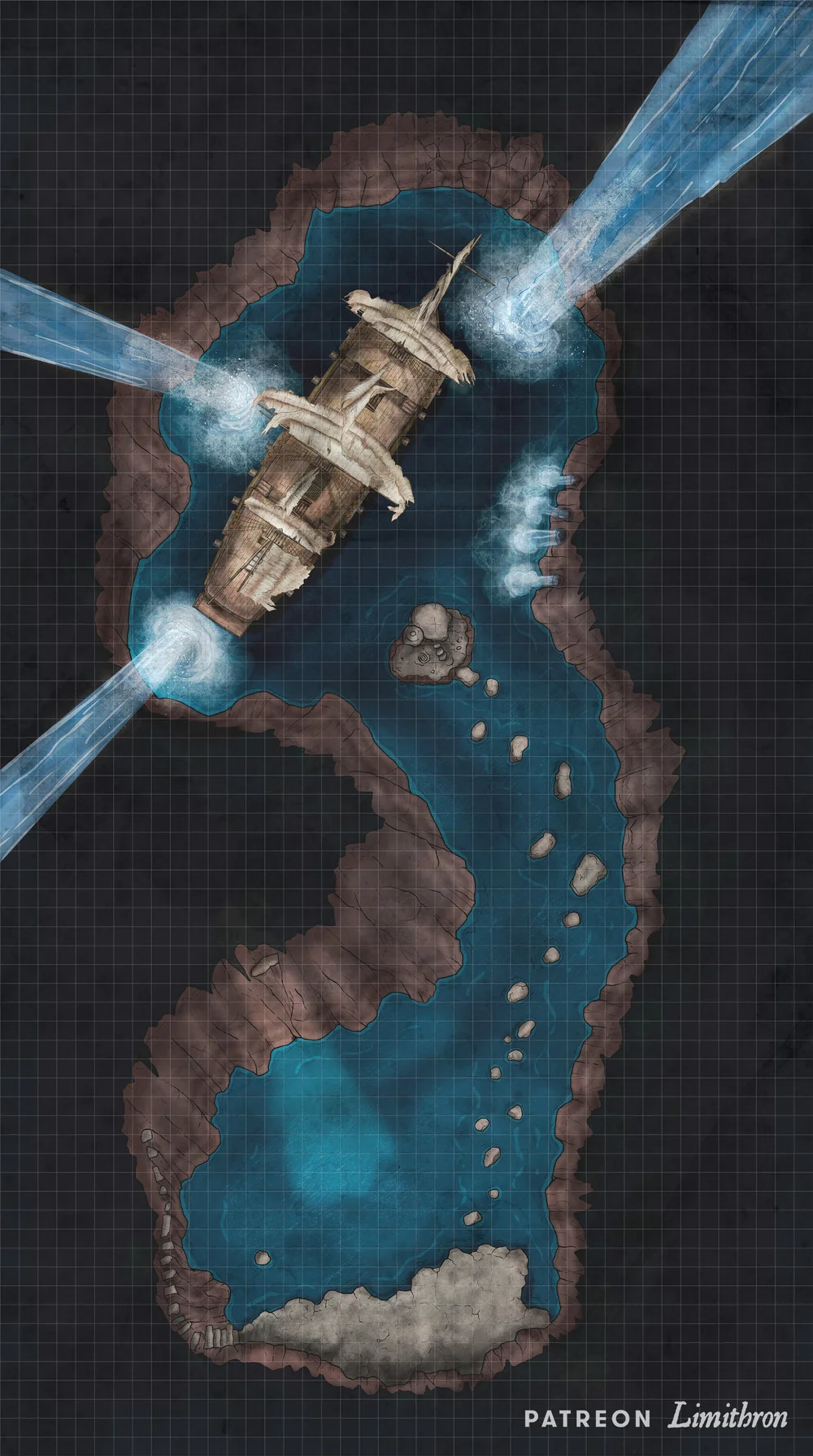 Underground Lake RPG Map by Limithron | Limithron
