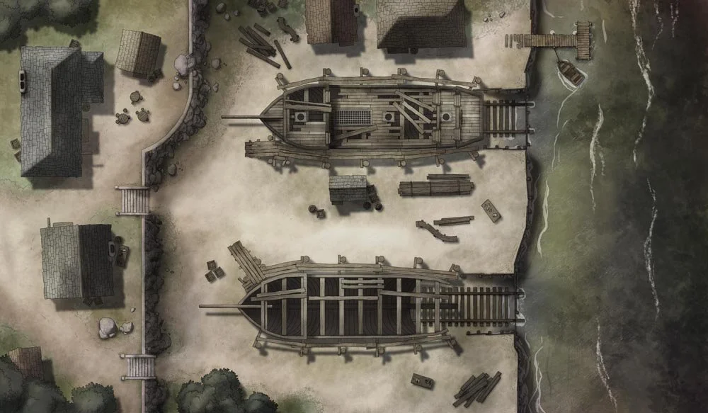 Beach Shipyard RPG Map by Limithron | Limithron