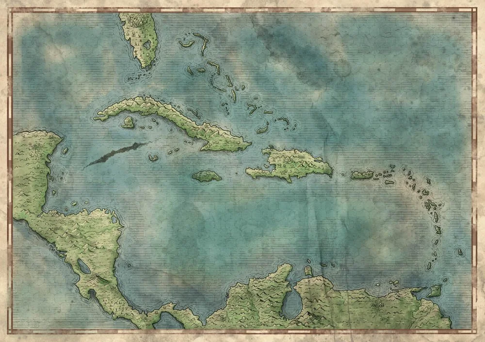 Dark Caribbean World Map & Cartography Kit by Limithron | Limithron