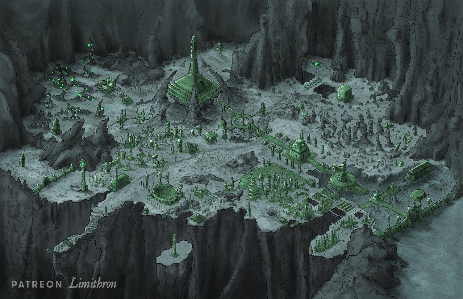 Nightmare Corpse-City of R'Lyeh RPG Map by Limithron | Limithron