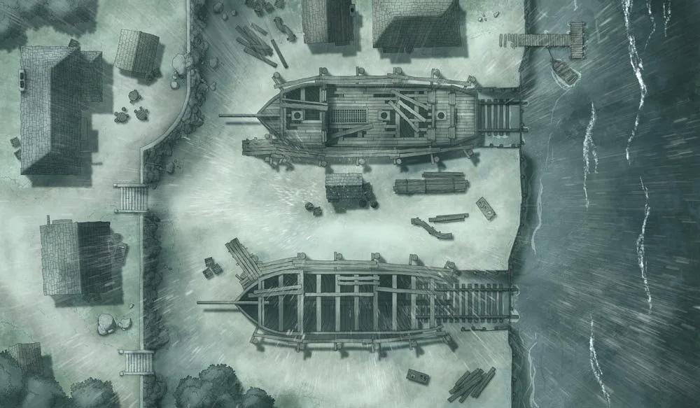 Beach Shipyard RPG Map by Limithron | Limithron