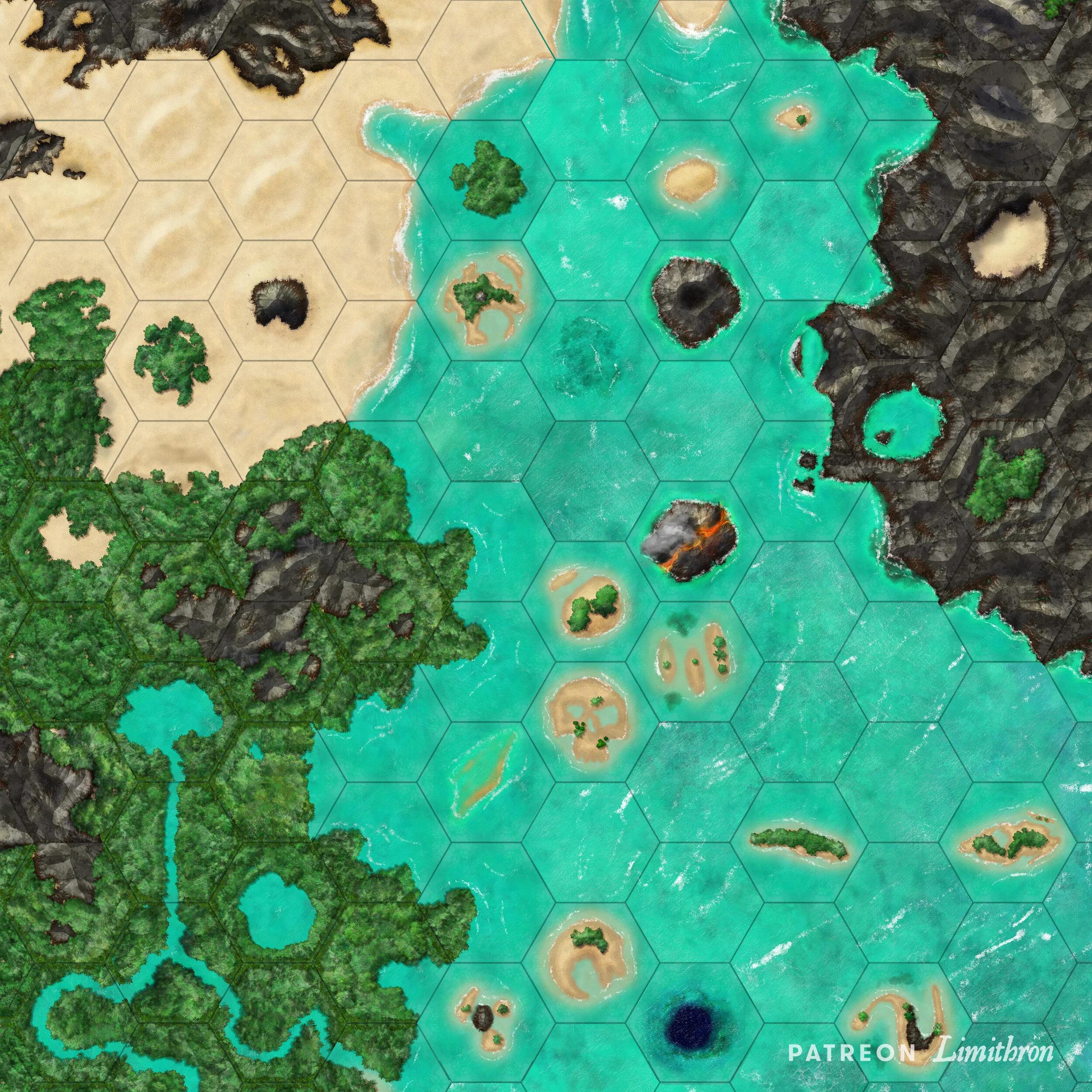 Tropical Hex Tiles by Limithron | Limithron